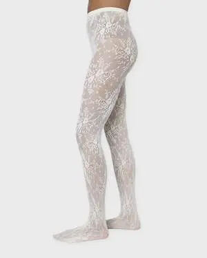 Swedish Stockings Lace Tights - Ivory