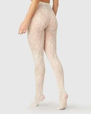 Swedish Stockings Lace Tights - Ivory