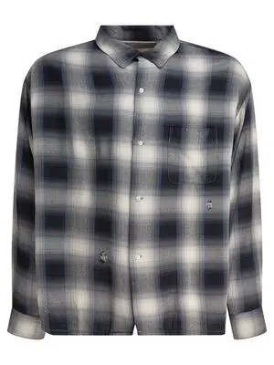 SAINT M×××××× Rayon Check Shirt - Blue