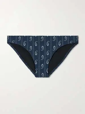 Tory Burch Printed Bikini Briefs Navy
