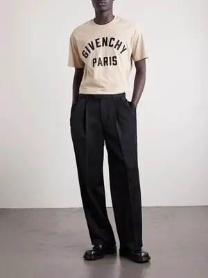 Givenchy Logo-appliquéd Cotton-jersey T-shirt - Neutrals