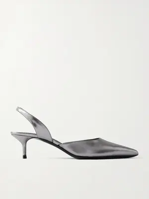 Staud Leather Slingback Pumps - Metallic