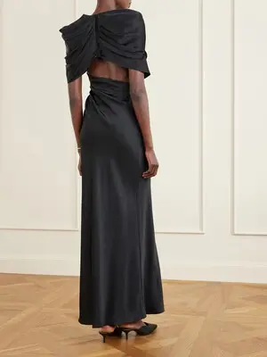 Stella McCartney Open-back Cape-effect Draped Gown - Black