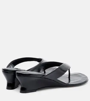 Le Monde Beryl Leather Thong Wedge Sandals