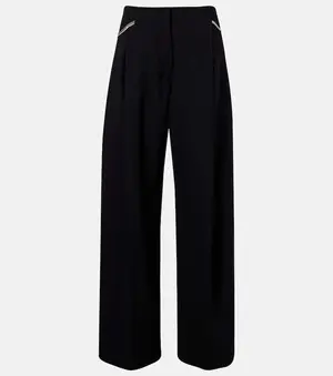 Sportmax Pleated Low-rise Wide-leg Trousers
