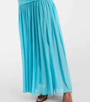 Christopher Esber Orion Ruched Jersey Maxi Dress - Blue