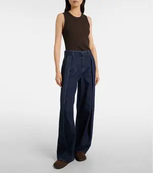 Loewe Belted High-rise Wide-leg Jeans