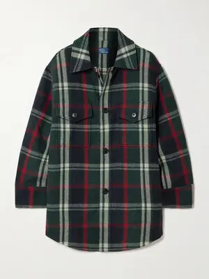 Polo Ralph Lauren Oversized Checked Wool-blend Shirt Jacket