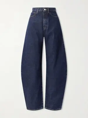 Alaïa High-rise Barrel-leg Jeans - Blue