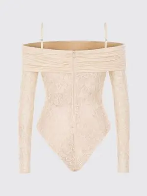 Zimmermann Off-the-shoulder Lace Bodysuit - Beige