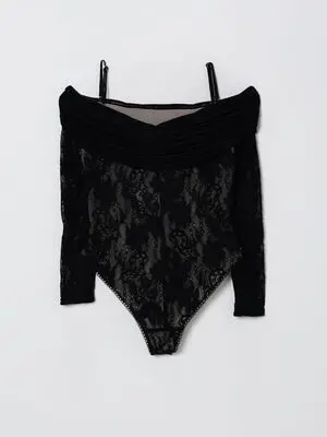 Zimmermann Lace Bodysuit With Off-the-shoulder Neckline - Black