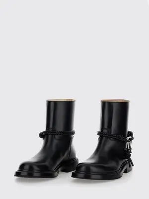 Bottega Veneta Braided Leather Ankle Boots - Black