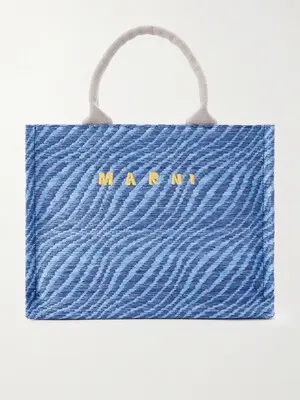 Marni Basket Small Jacquard Raffia-effect Tote