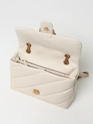 Pinko Quilted Shoulder Bag With Chain Strap - White