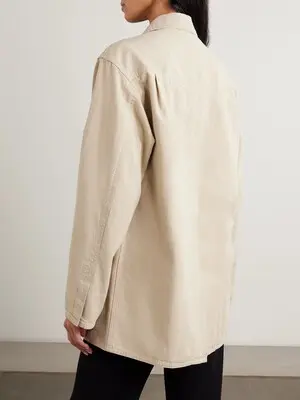 MARANT ETOILE Nevala Double-breasted Cotton And Linen-blend Twill Jacket - Neutrals
