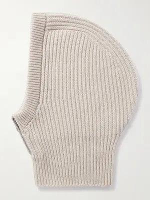 Johnstons Of Elgin Nevis Ribbed Cashmere Hood - Gray