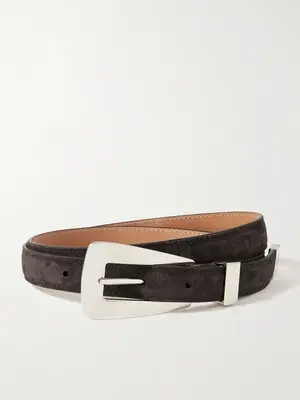 Khaite Lucca Suede Belt - Brown