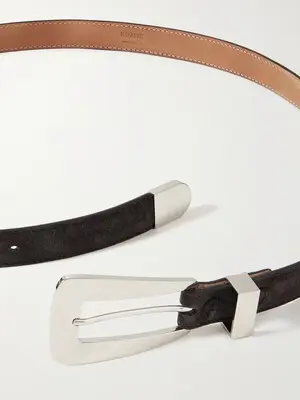 Khaite Lucca Suede Belt - Brown