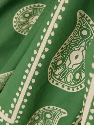 Johanna Ortiz Printed Cotton Pareo - Green