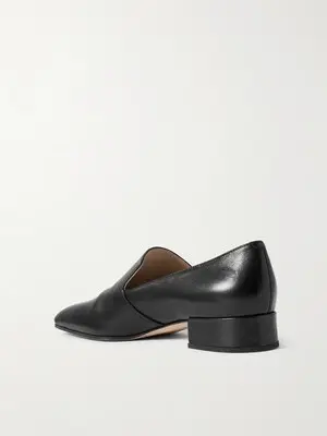 CHRISTEN Classic Square Leather Loafers - Black
