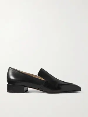 CHRISTEN Classic Square Leather Loafers - Black