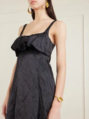 Chloé Crinkled-satin Mini Dress With Cutout