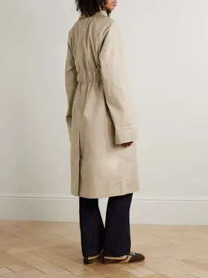 Barbour Belted Corduroy-trimmed Cotton-blend Twill Trench Coat