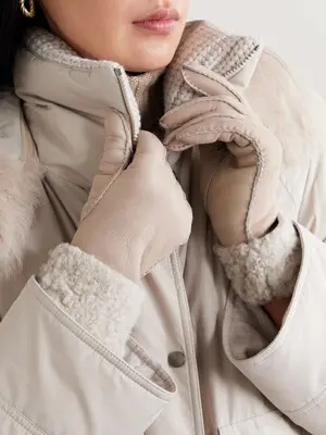 Brunello Cucinelli Shearling Gloves - Gray