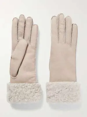 Brunello Cucinelli Shearling Gloves Stone