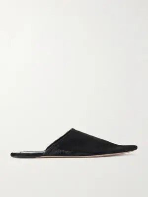 CHRISTEN Elipse Calf Hair Mules - Black