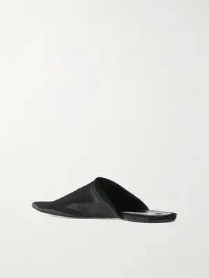 CHRISTEN Elipse Calf Hair Slip-ons - Black