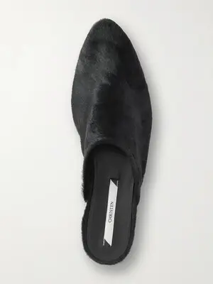 CHRISTEN Elipse Calf Hair Slip-ons - Black