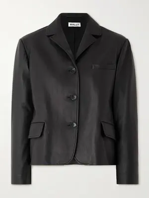 Bally Cropped Leather Jacket