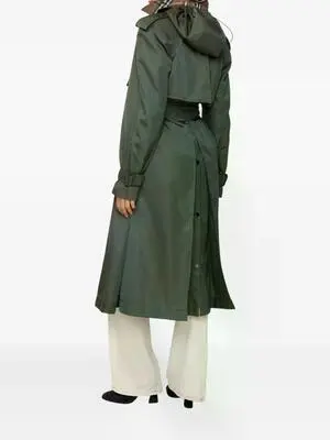 Burberry Hooded Belted Nylon Trench Coat