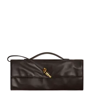 Bottega Veneta Andiamo Top Handle Clutch Fondant