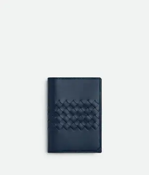 BOTTEGA  VENETA Intrecciato Piccolo Passport Case - Neptune