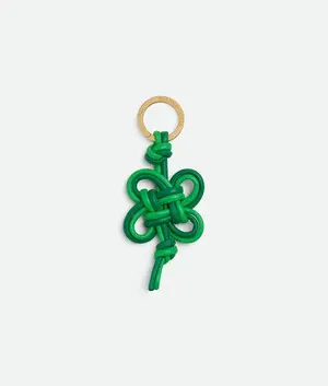 BOTTEGA  VENETA Quadrifoglio Key Ring - Racing Green