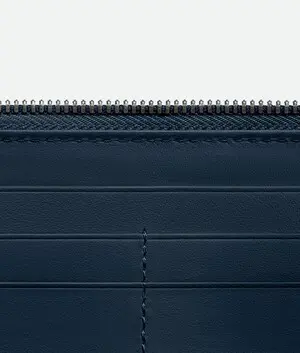 Bottega Veneta Intrecciato Piccolo Zip Around Wallet - Neptune