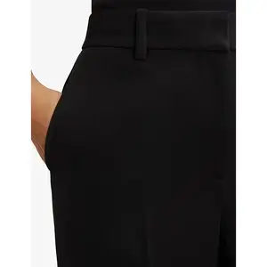 REISS Wide-leg Stretch-woven Trousers - Black