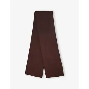 RU & ROCKA Branded-tab Knitted Scarf - Brown