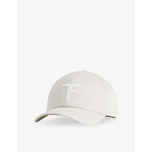 TOM FORD Logo-embroidered Cotton-canvas Baseball Cap - Birch + Off White