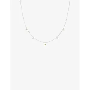 ASTRID & MIYU 14ct White-gold, Lab-grown Diamond And Yellow Sapphire Necklace - 14ct Solid Wg
