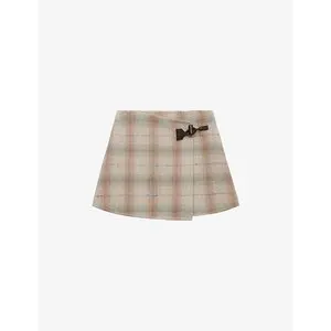 Loewe Checked Wool-cashmere Blend Mini Skirt