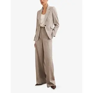 REISS Isla Wide-leg Stretch-woven Trousers