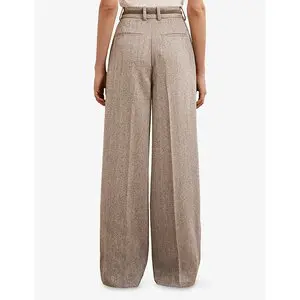 REISS Isla Wide-leg Stretch-woven Trousers