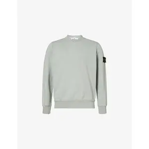 Stone Island Brand-patch Cotton-jersey Sweatshirt - Sage