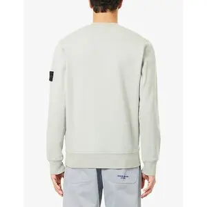 Stone Island Brand-patch Cotton-jersey Sweatshirt - Sage