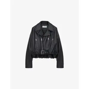 Loewe Notched-collar Zipped Leather Biker Jacket