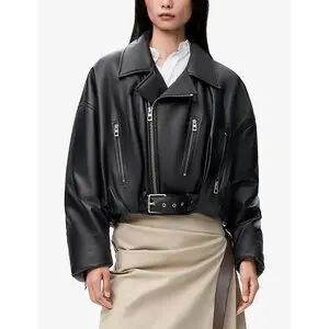 Loewe Notched-collar Zipped Leather Biker Jacket