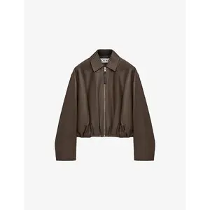 Loewe Draped Pointed-collar Leather Jacket
